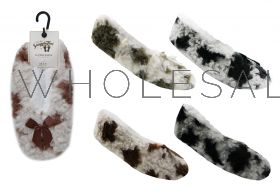 Ladies Animals Design Cosy Soft Slipperette With Grips by Snuggle Toes ...