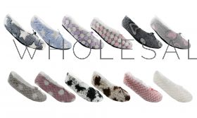 Ladies Assorted Designs Cosy Soft Slipperette With Grips by Snuggle ...