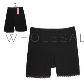 Ladies Cotton Rich Black Anti-Chafing Shorts by Anucci 6 Pieces - Lord ...