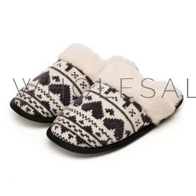 Ladies Fairisle Mule Slippers With Faux Fur Lining by Slumberzzz 6 ...