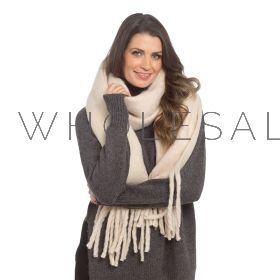 Ladies Cream Chunky Plain Scarf With Tassels by Foxbury 6 Pieces - Lord ...