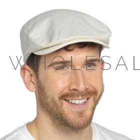 Men's Cream Linen Flat Caps by Tom Franks 12 Pieces - Lord Wholesale Co