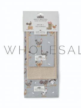 Hen House Lane 3pk Cotton Tea Towels by Cooksmart - Lord Wholesale Co