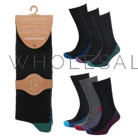 Men's Striped Sole Non Elastic Bamboo Socks by Bamboo Threads 4 x 3 ...