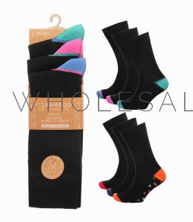 Men's 3pk Coloured H&T Bamboo Socks by Bamboo Threads 4 x 3 Pair Pack ...