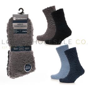 Men's Mixed Yarn Chunky Cable Knit Slipper Socks With Sherpa Lining by ...