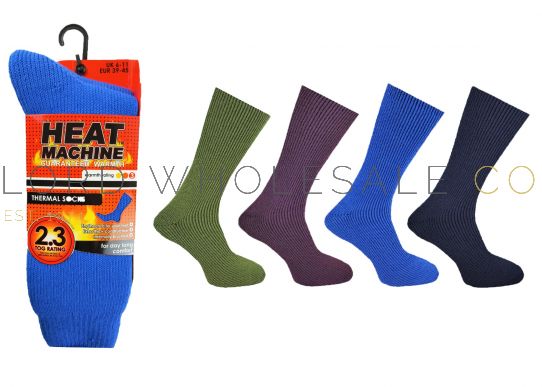 Men's Assorted Thermal 2.3 TOG Heat Machine Socks 12 pairs - Lord ...