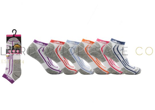 Ladies 3pk Assorted Design Trainer Socks 3540 by Pro Hike 4 x 3 Pair ...