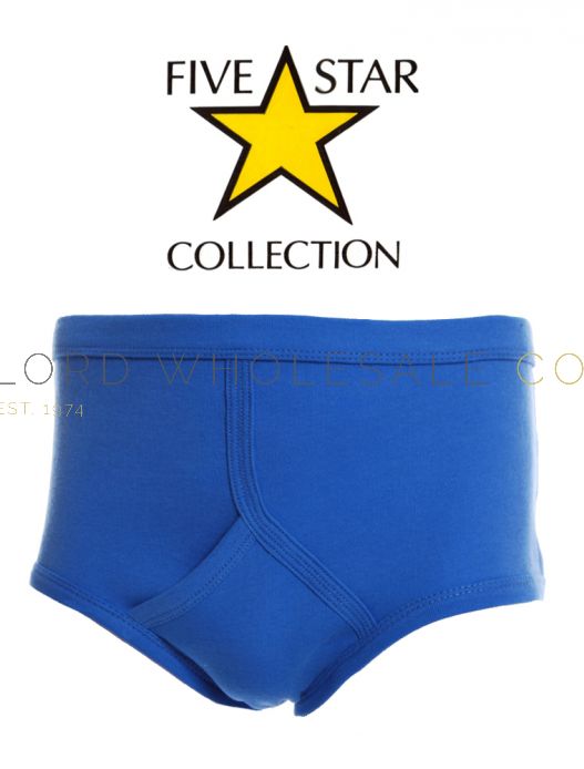 Mens Y-Fronts Blues 100% Cotton by Five Star - Lord Wholesale Co
