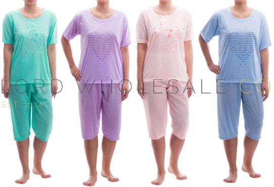 Cotton Rich Jersey Cropped Leg Pyjamas by Romesa/Lucky 10 pieces - Lord ...