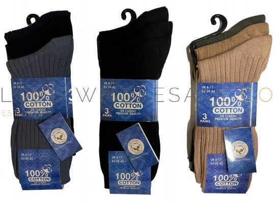 Men's 100% Cotton Premium Quality Socks 4 x 3 Pair Pack - Lord Wholesale Co