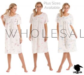 Olga Ladies Floral Jersey Short Sleeved Nightdresses by Lady Olga ...