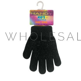 Children's Magic Gripper Gloves Black 12 pairs - Lord Wholesale Co