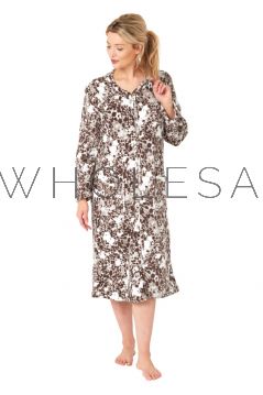 CLEARANCE Ladies Soft Feel Animal Leopard Print Zip Gown by Lady Olga ...