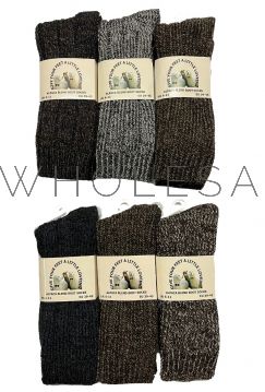 Men's Alpaca Wool Blend Boot Socks 6 Pairs - Lord Wholesale Co