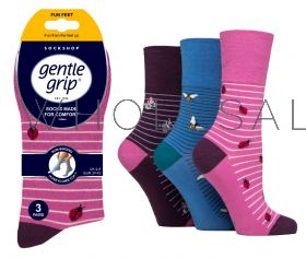 Ladies Fun Feet Beautiful Bug Gentle Grip Socks by Sock Shop 4 x 3 Pair ...
